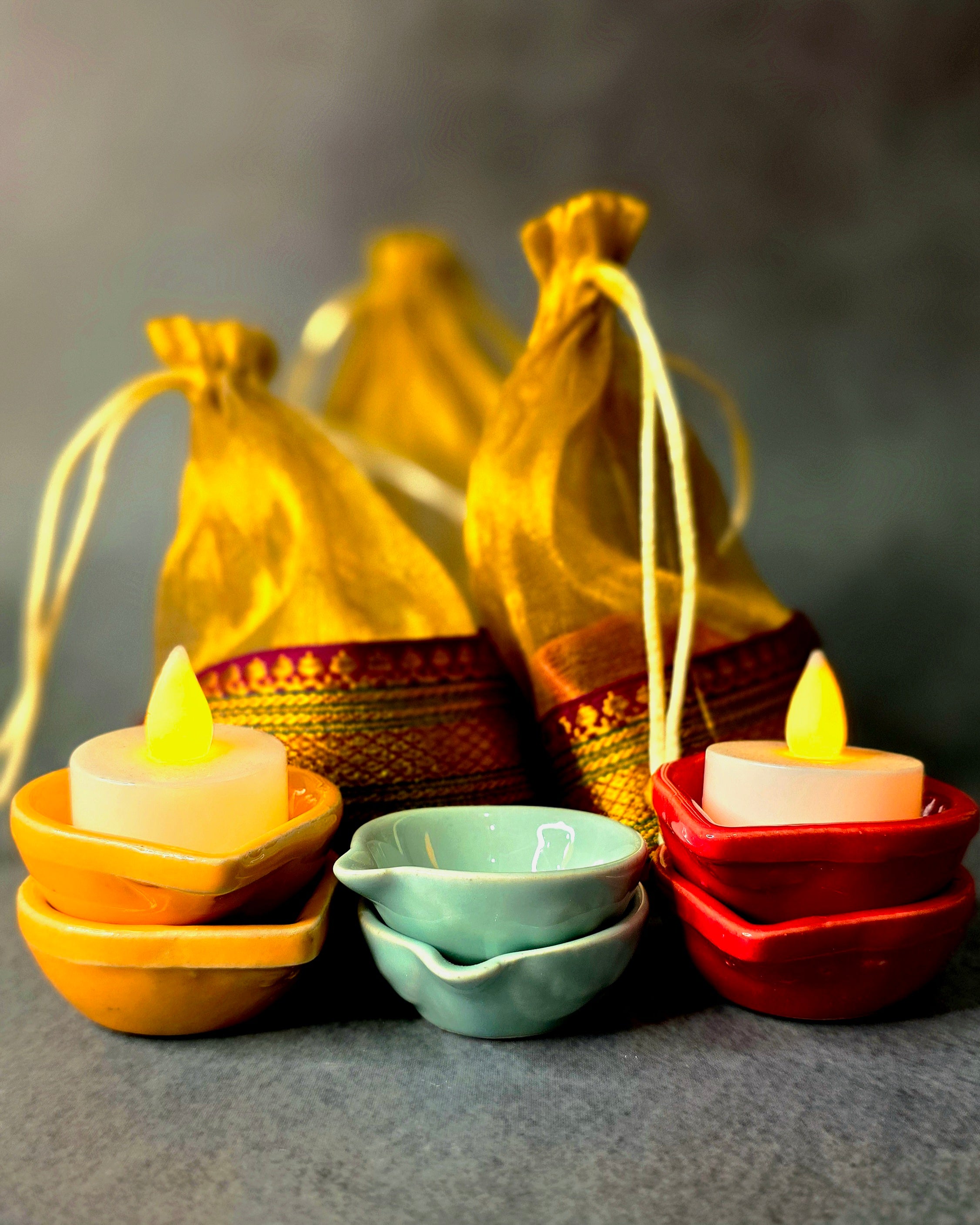 Golden Glow Diyas – Satar Patar